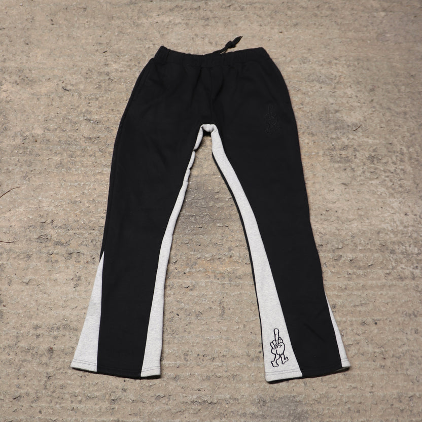 ‘F***-Off Black’ Flared Track Bottoms – Splithems